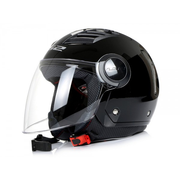 PŘILBA HELMA LS2 OF562 AIRFLOW L SOLID BLACK CHOPPER CRUISER